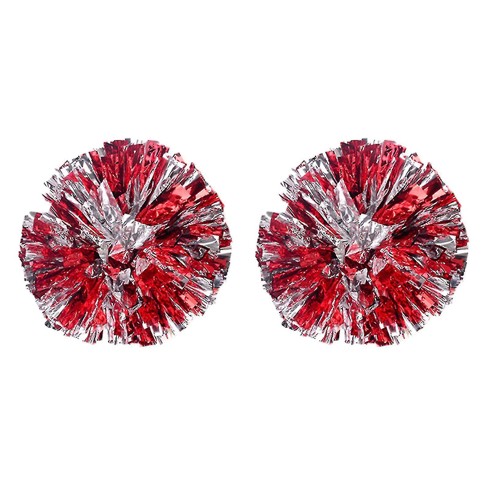 2 Pack Metallic Cheerleading Pom Pom Cheerleader Cheering Squad Pompoms ...