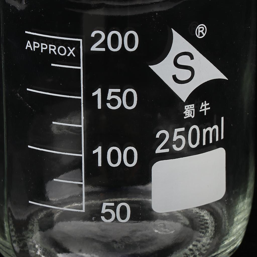 Lab Graduated Round Glass Reagent Bottle with Blue Screw Cap 250ml ...