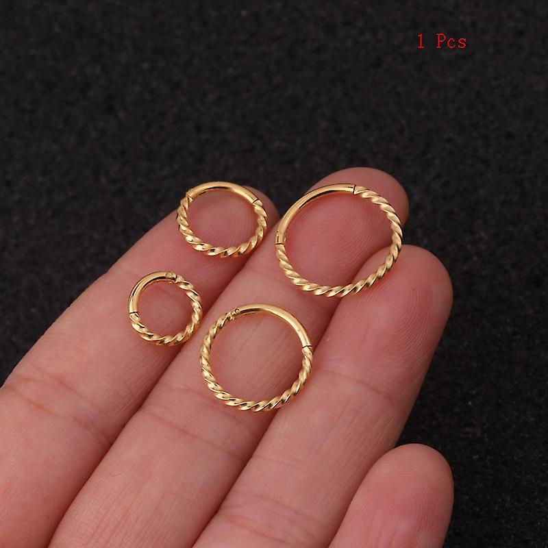 1PC 6mm to 12mm 16g Stainless Steel Hinged Segment Clicker Ring Nose Septum Piercing Helix ...