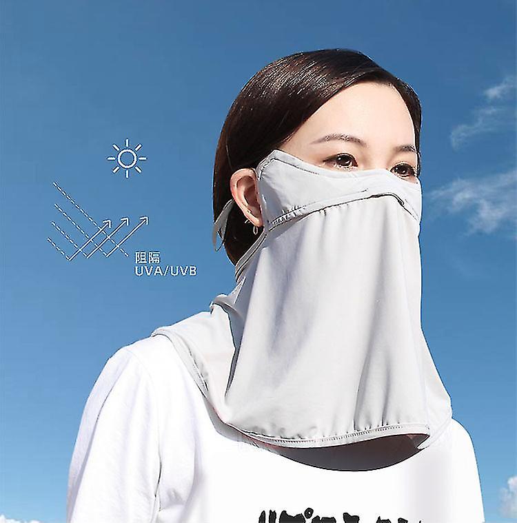 Black Outdoor Sunscreen Face Mask Women Uv Protection Neck And Neck ...