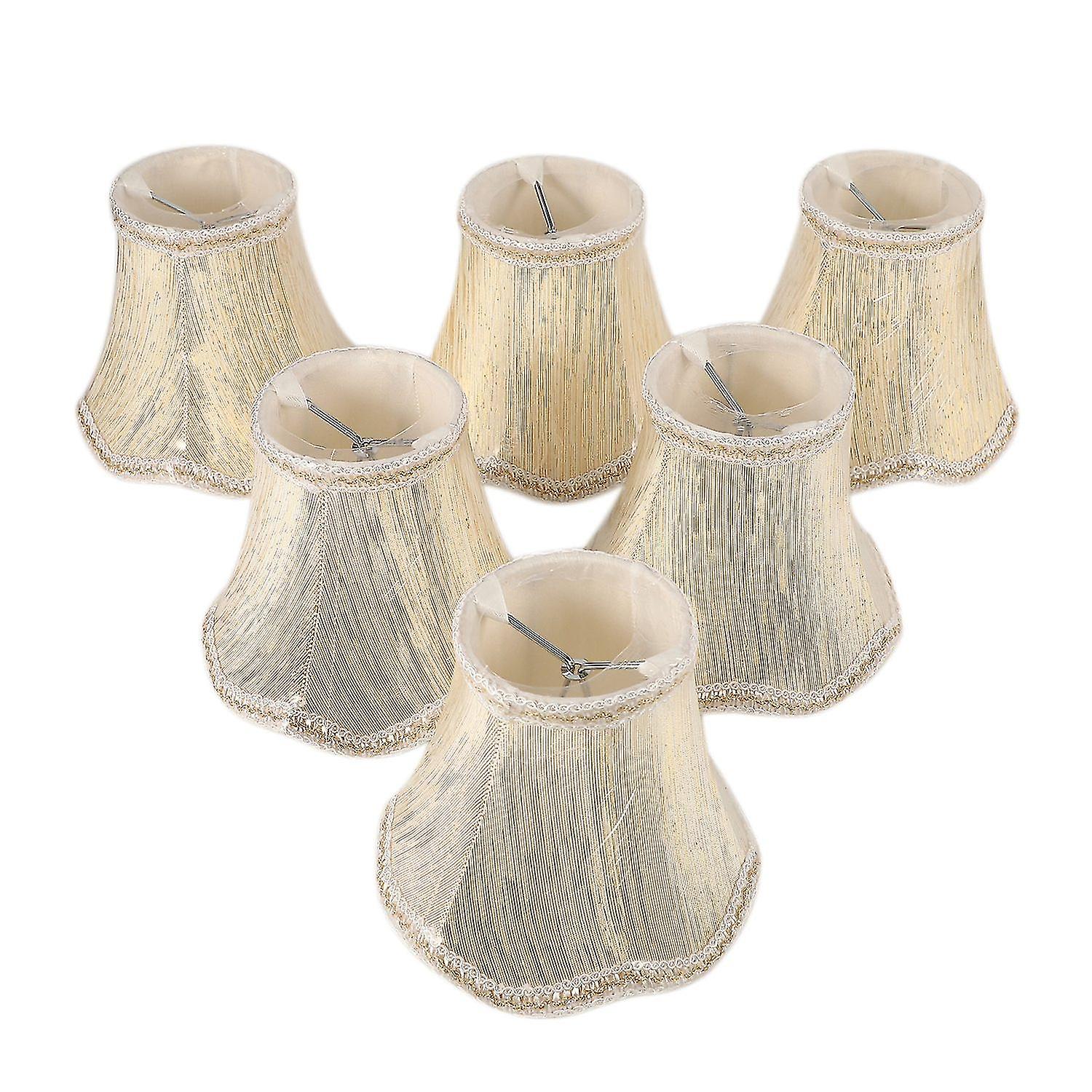 Set Of 6 Chandelier Shades,only For Candle Bulbs,clip-on Fitter Lamp ...