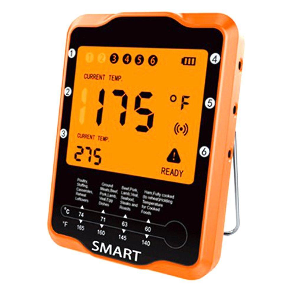 Wireless function food thermometer long distance connection 6 probe ...