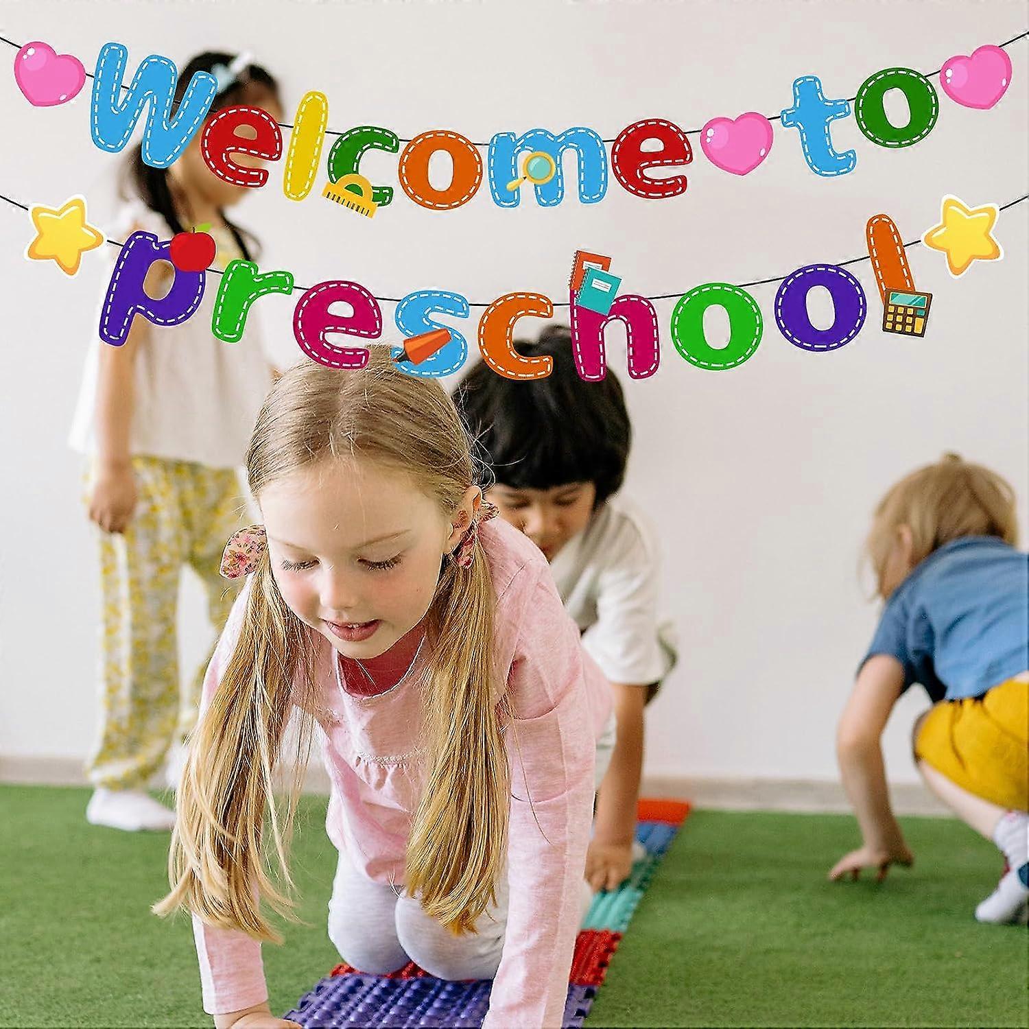 Back To School Banner Welcome To Preschool Banner For Back To School ...