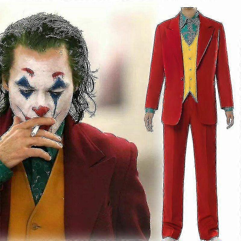 Joker Arthur Fleck Costume Outfit Men Clown Cosplay Fancy Dress Up For ...