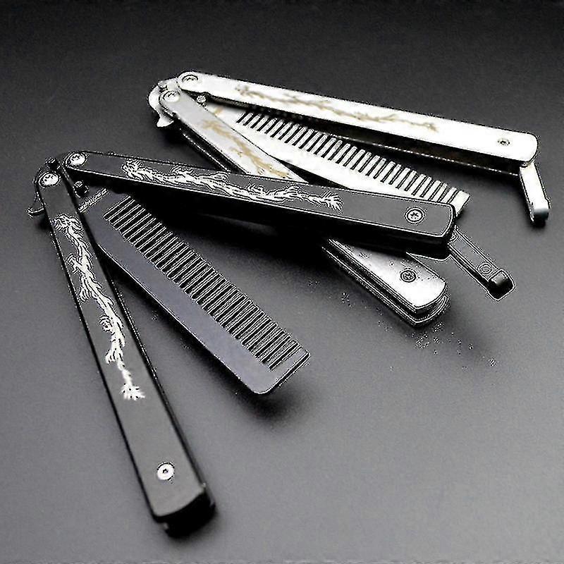 Dww-butterfly Comb Stainless Steel Folding Comb Balisong Metal Comb ...