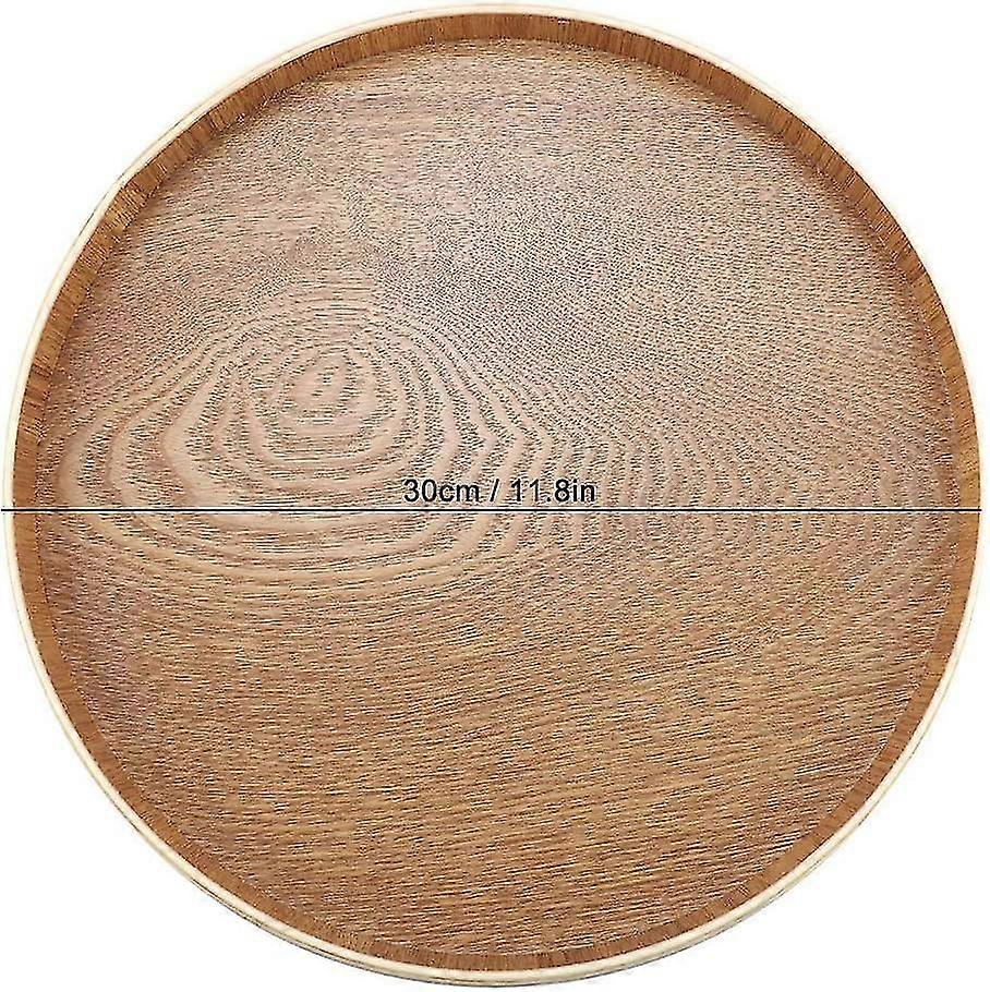 Round Wooden Tray, Wooden Serving Tray Food Plate, Decorative Trays For ...