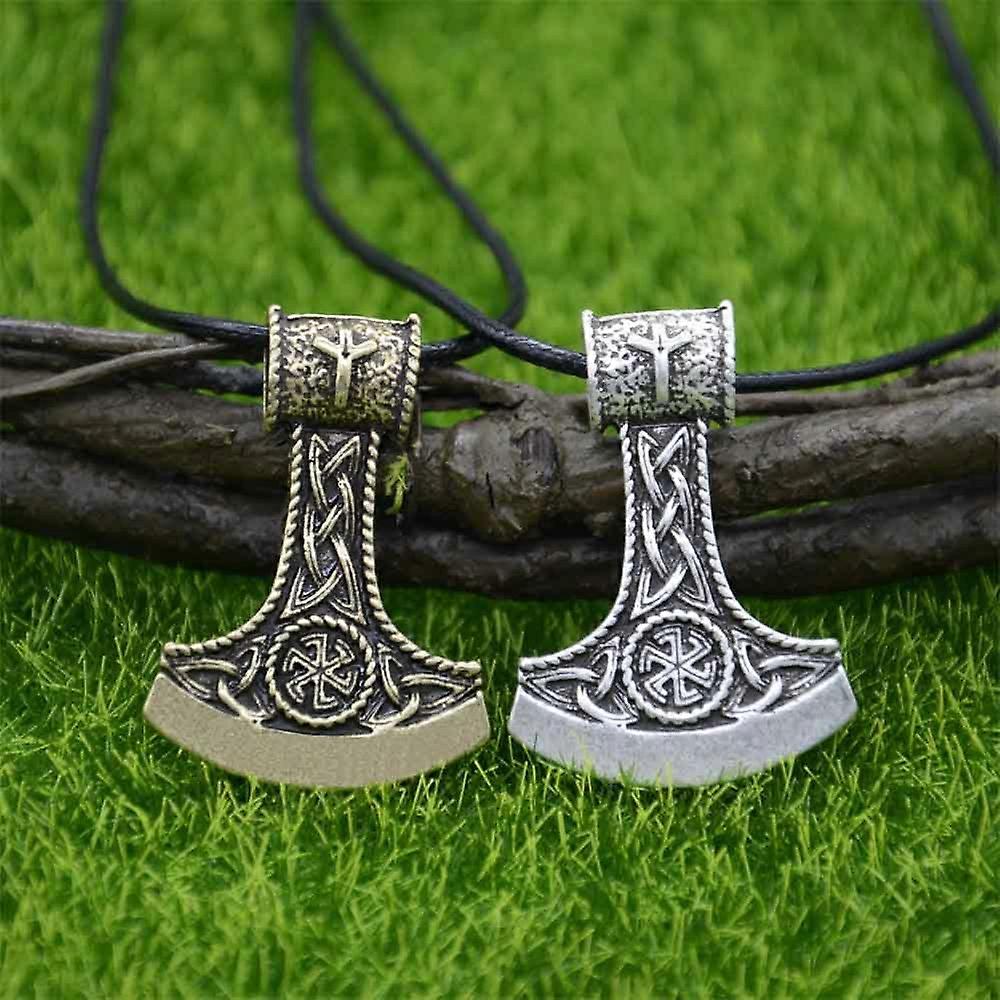 Slavic Perun Axe Kolovrat Pendant Runic Rune ALGIZ Talisman Pagan ...