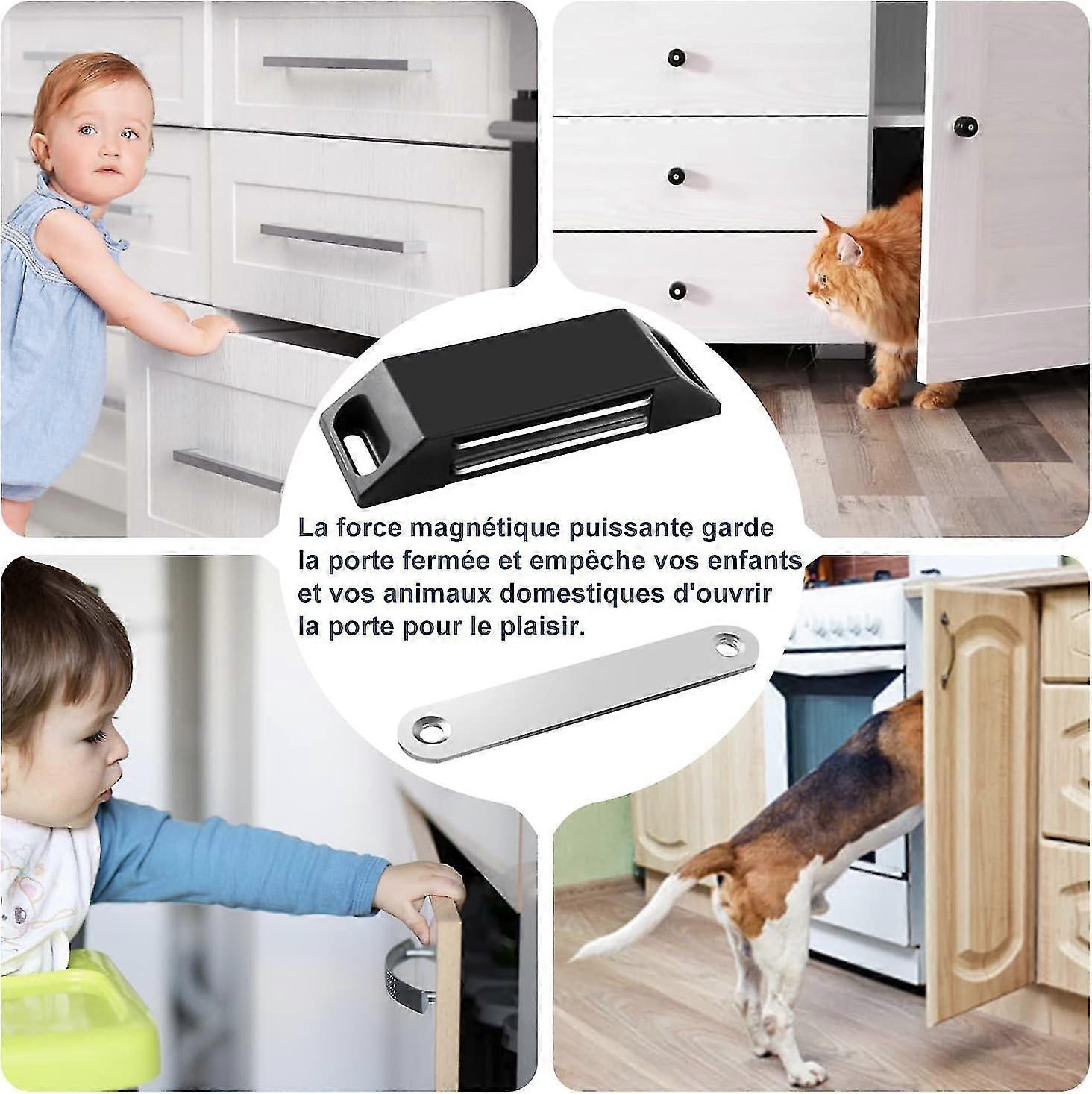 Adhesive Cupboard Door Magnet Set Of 4 Magnetic Door Latches No ...