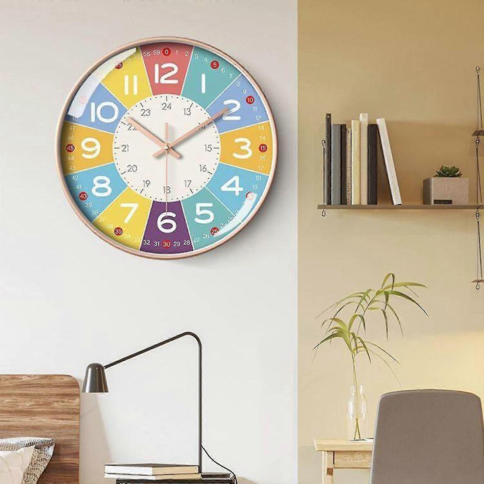 Kids Wall Clock 8 Inch, Colorful Telling Time Teaching Clock For ...