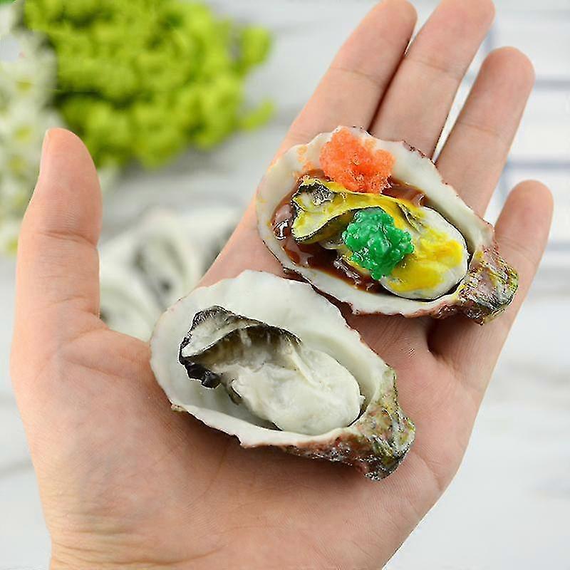 6pcs Fake Oysters Artificial Shellfish Seafood Model For Decoration ...