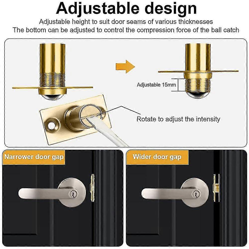 2 Pieces Cabinet Door Ball Catch, Stainless Steel Adjustable Roller ...