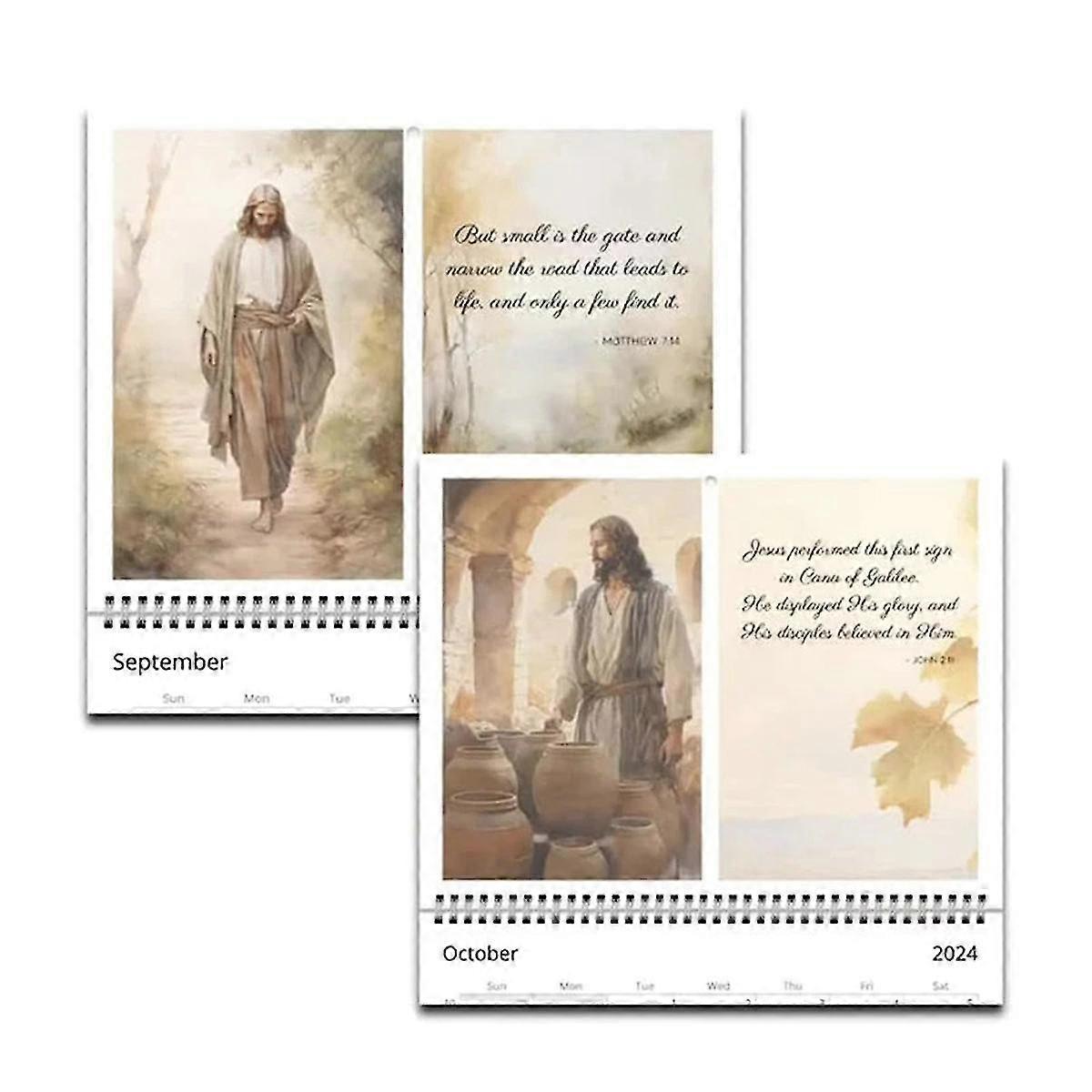 Jesus Calendar 2024 Bible Verse Wall Calendar 2024 Christian Calendar ...
