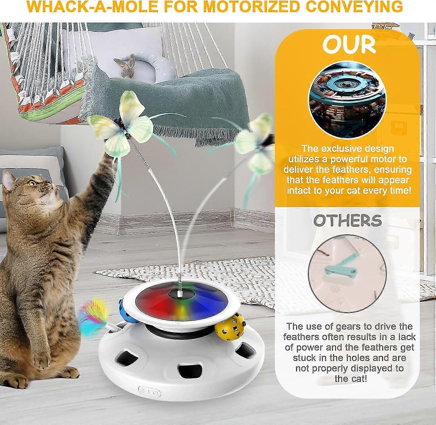 4 in 1 Cat Toys Rechargeable,Interactive Cat Toys for Indoor Cats ...