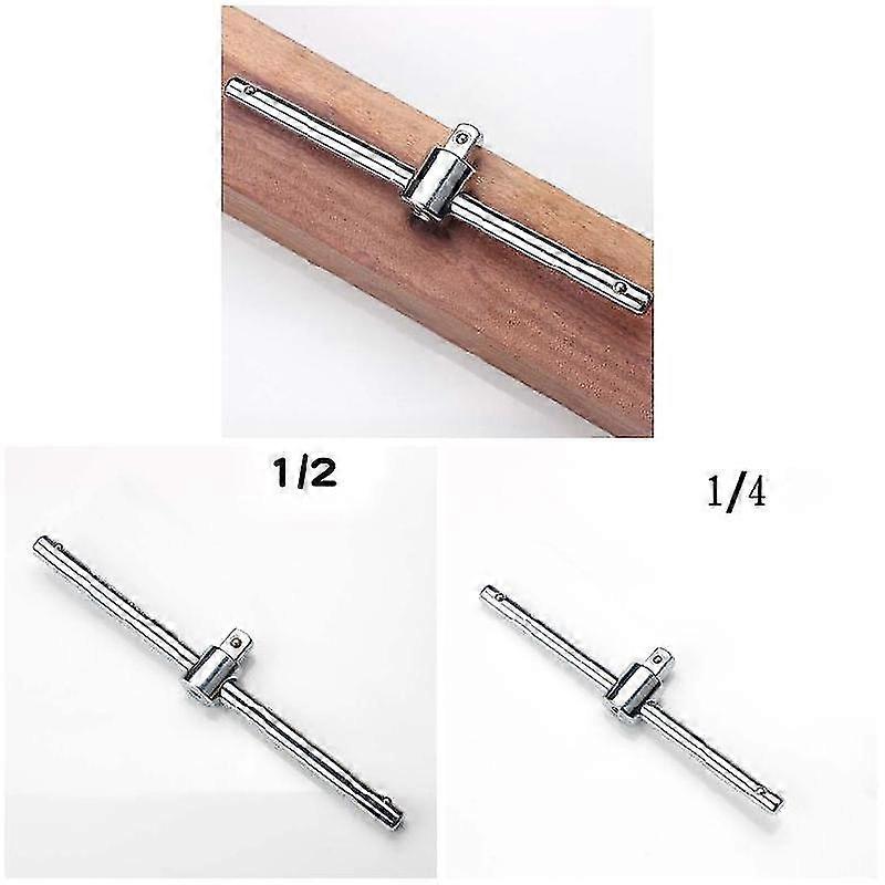 Socket Wrench T-handle Socket Extension Sliding Bar Connection 1/4" 3/8 ...