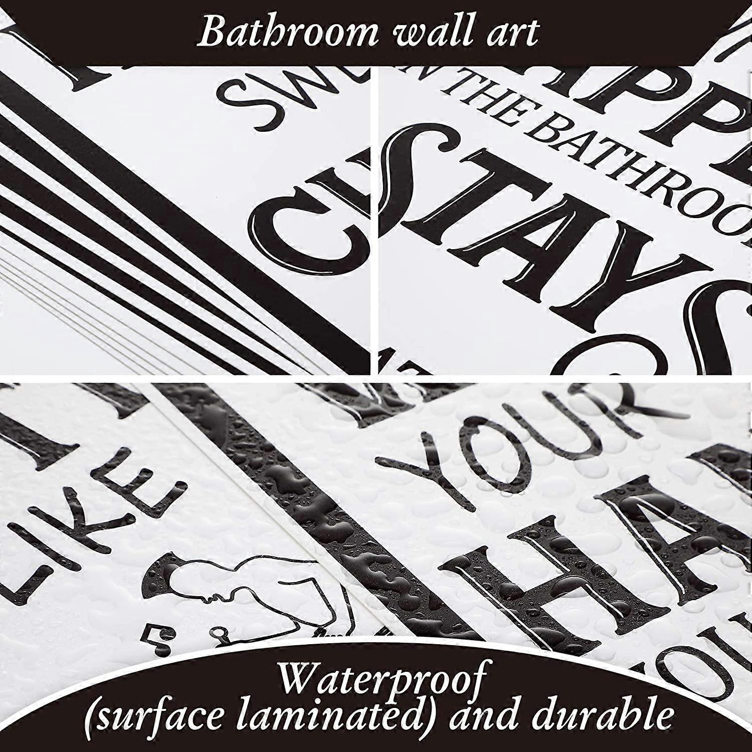 9 Pieces Bathroom Wall Art Wall Decor, Funny Vintage Bathroom Sign ...