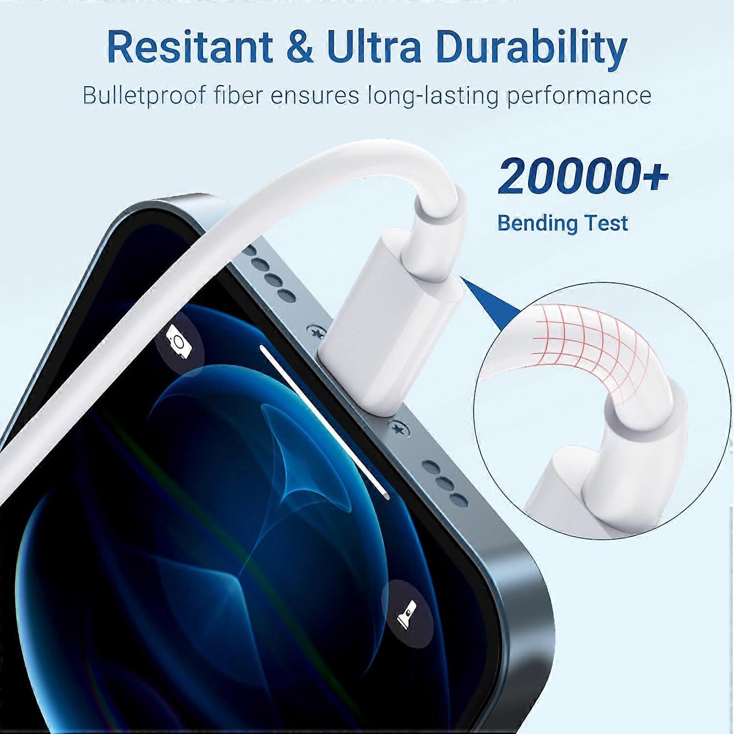 iPhone Fast Charger Cable 3Pack 2M USB C to Lightning Cable [MFi ...