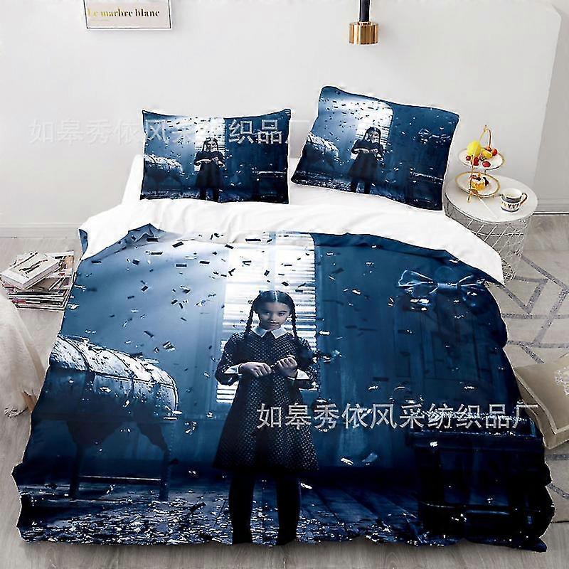 Wednesday Addams Bedding Set Nevermore Academy Quilt Cover Cartoon ...