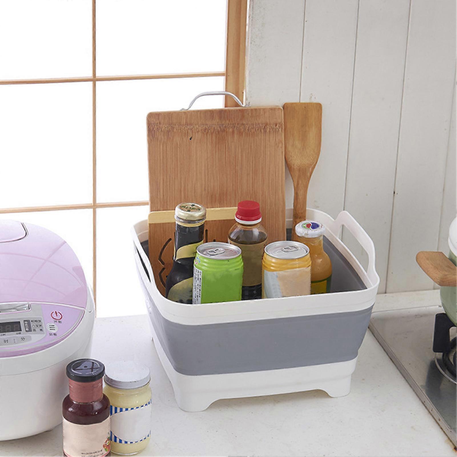 Collapsible Bucket Space-Saving Vegetable Wash Basin with Handles ...