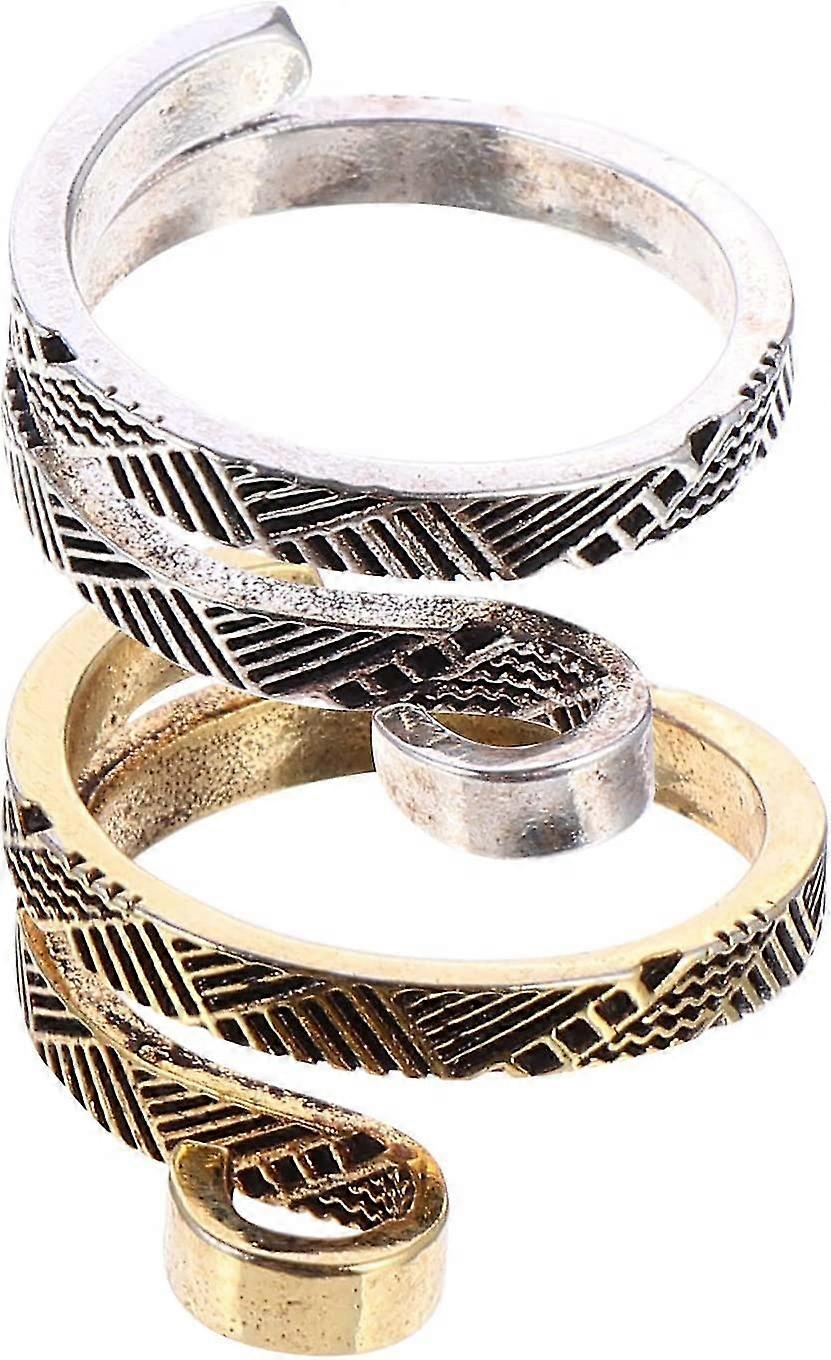 Knitting Crochet Loops Ring Knitting Thimble Ring Adjustable Braided ...