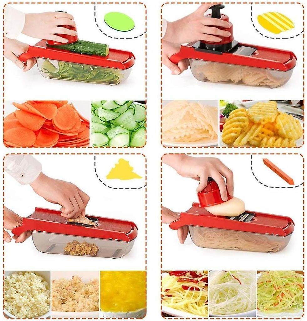 Groentesnijder Roestvrij staal Groentesnijder 6 Messen Professionele ...