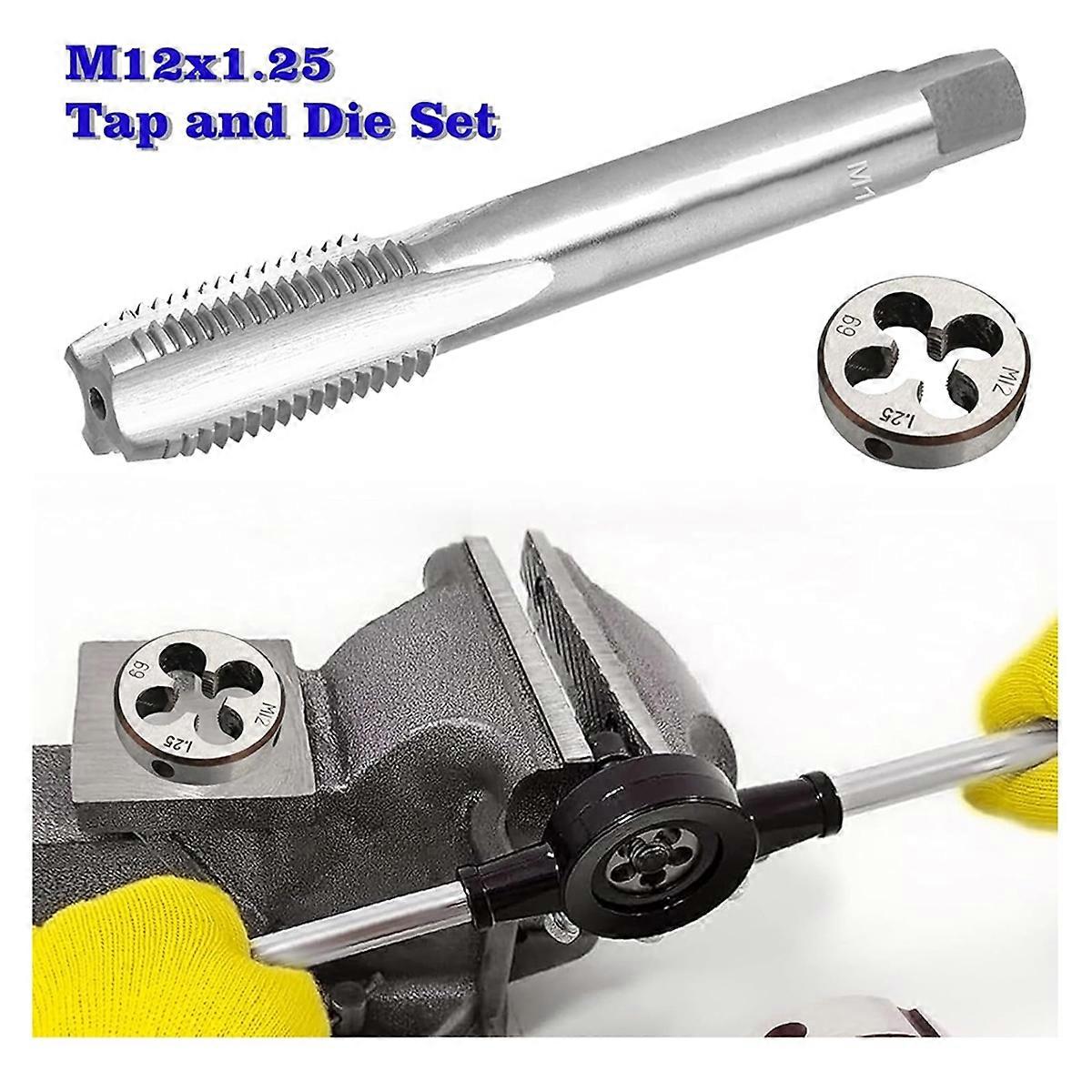 M12 X 1.25 Metric Thread Tap and Die Set,High-Speed Steel Machine Tap ...