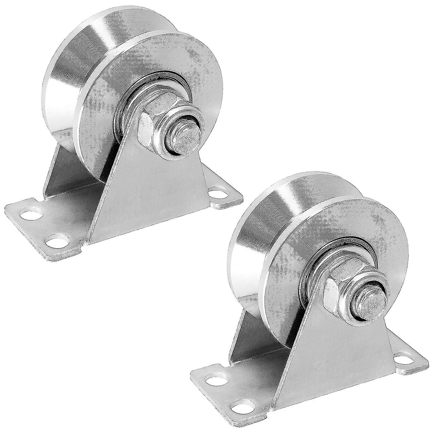 2 Packs 2 Inches Groove Wheel Pulley, 304 Stainless Steel V-groove ...