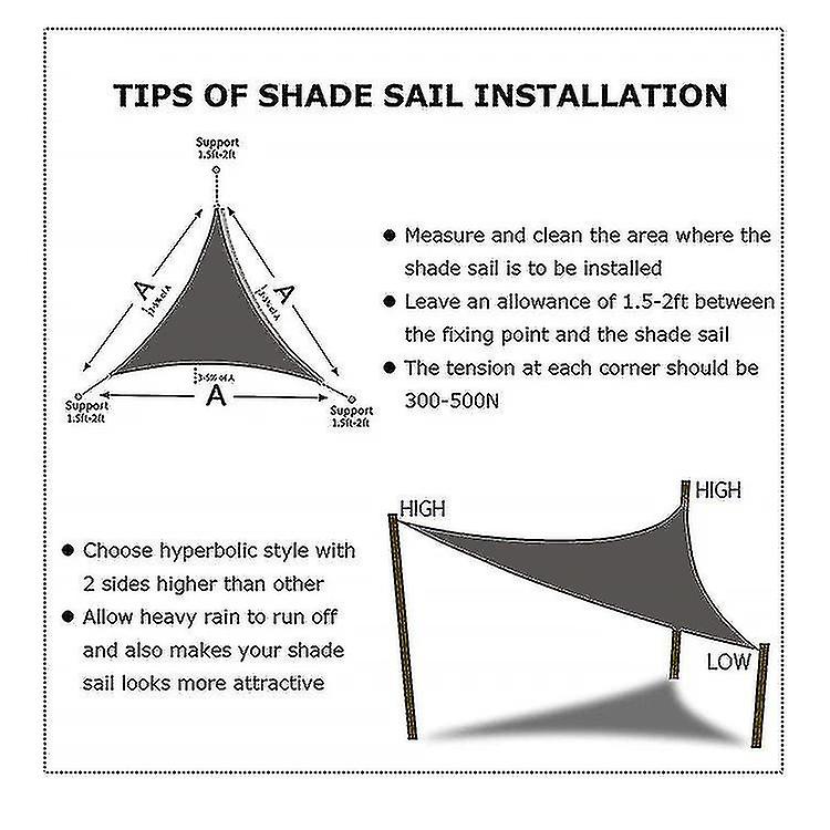 10 Sizes Triangle Waterproof Sun Shade Sail Outdoor Garden Patio Party ...