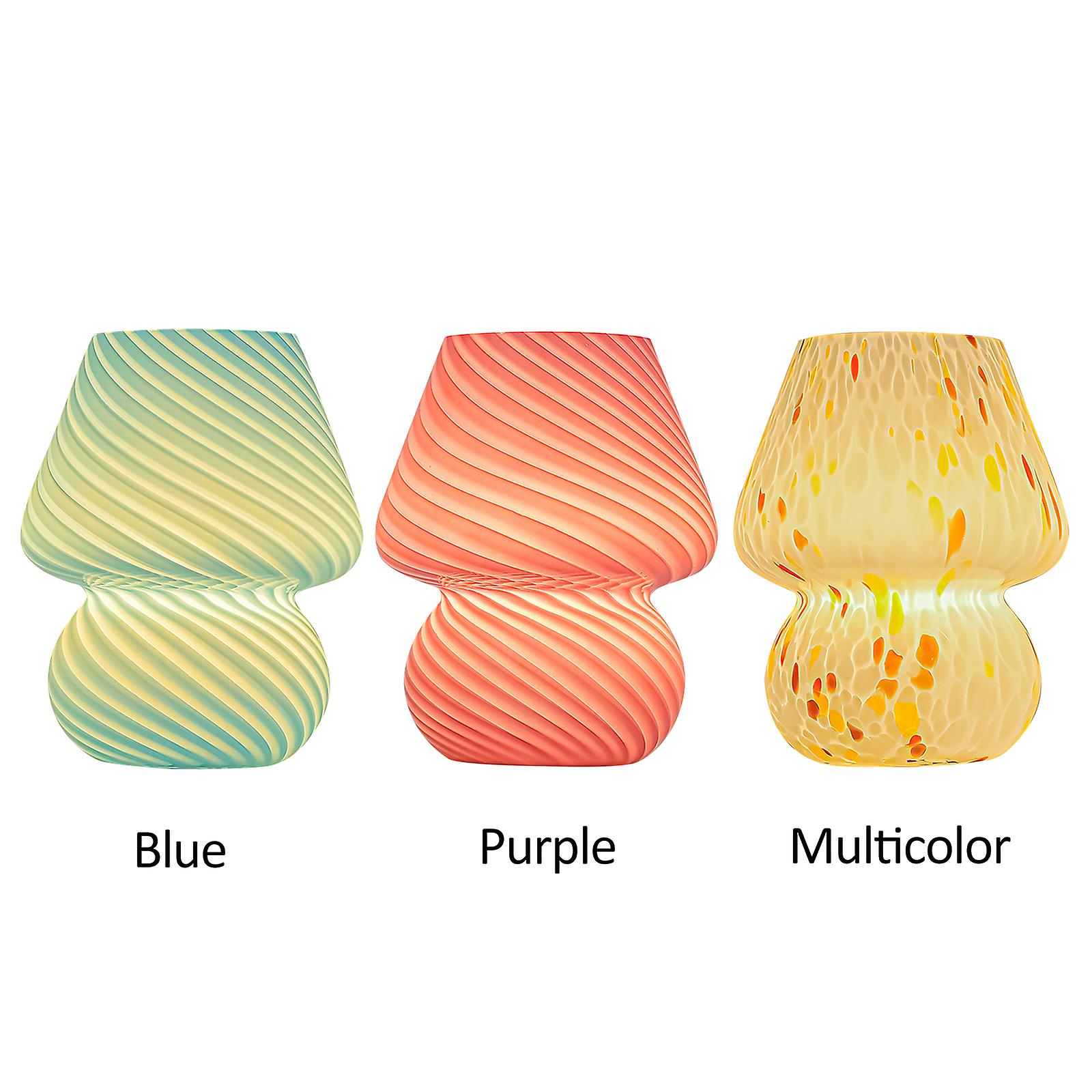 100% New-mushroom Bedside Table Lamp - Translucent Retro Style Striped ...