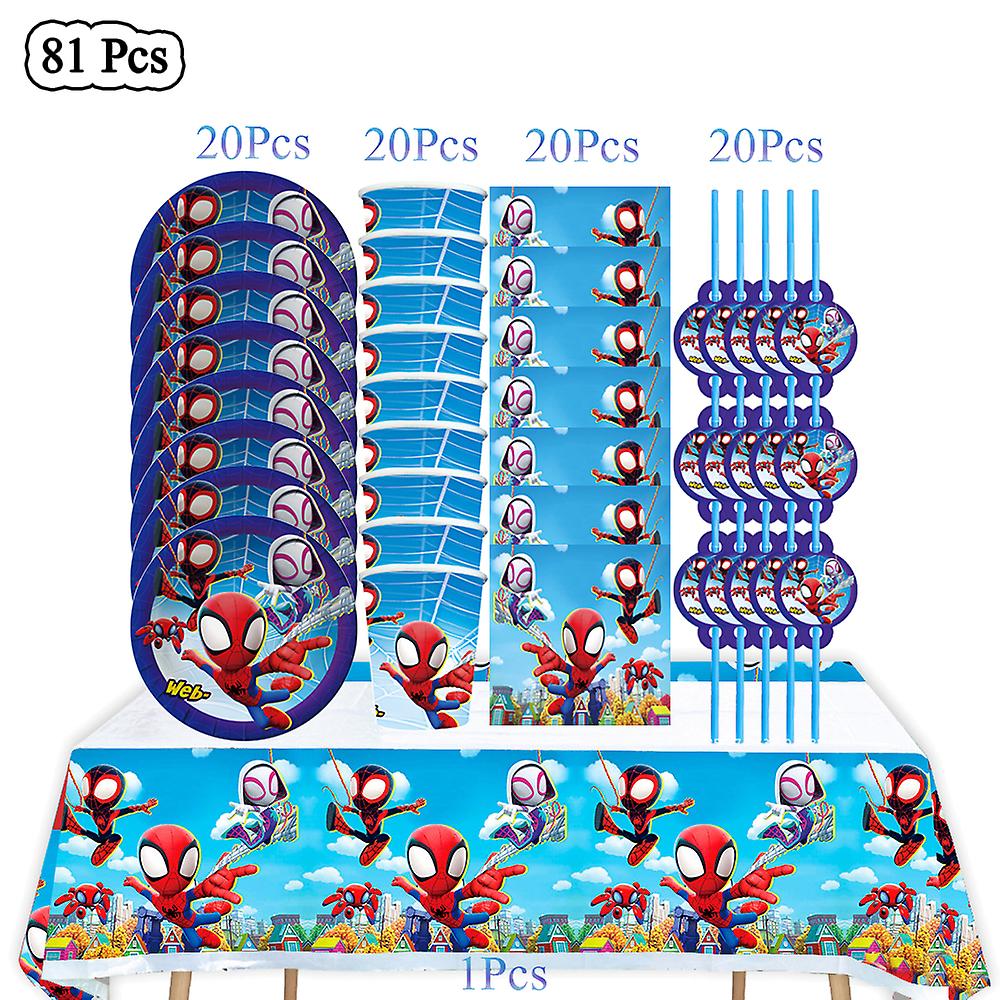 Kids Birthday Gift Bags Spider-Man Theme Party Supplies Paper Plate Cup ...