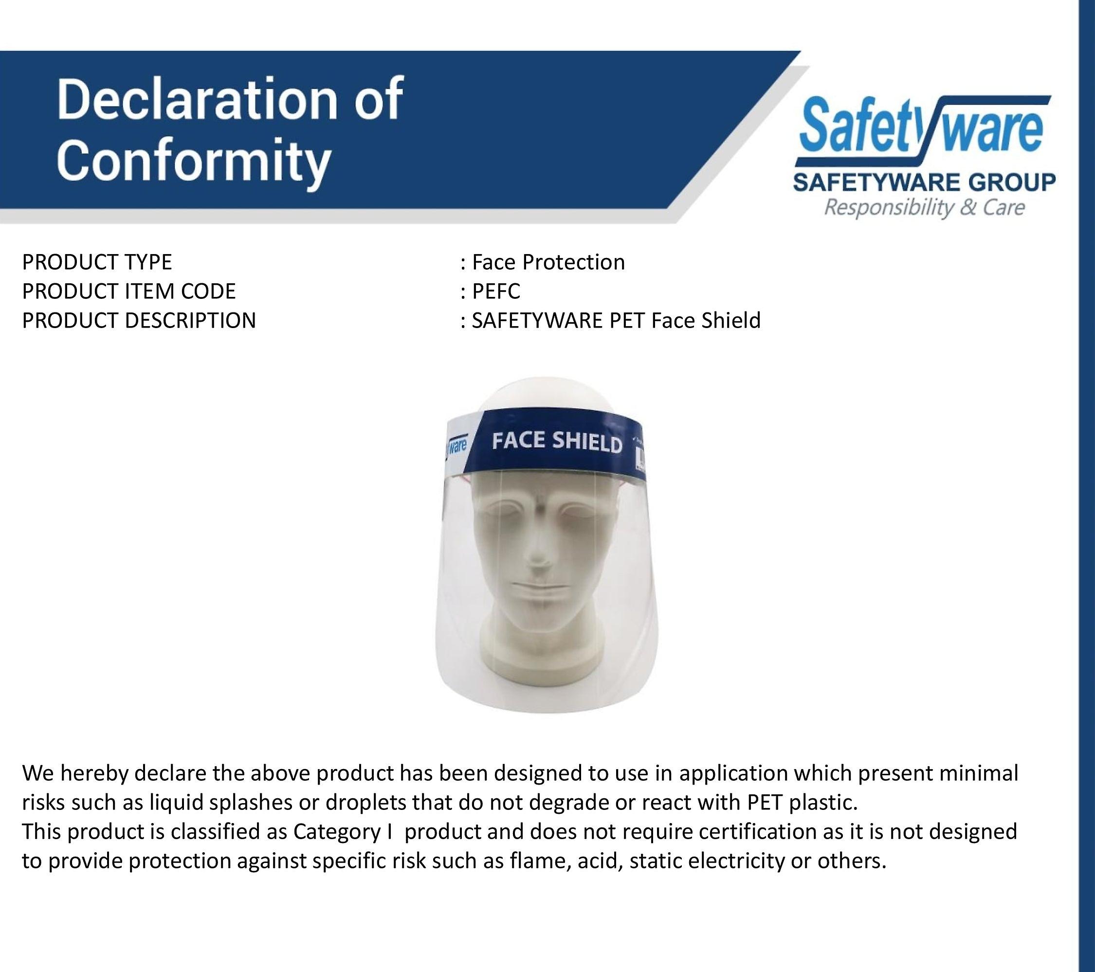 10X Safetyware Safety Full Face Shield Mask Clear Protection Anti-fog ...