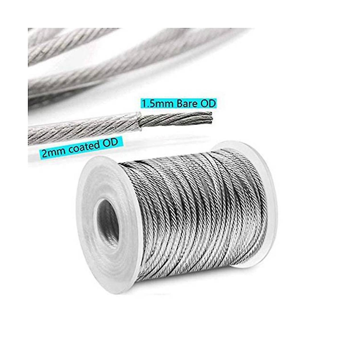 30m Steel Pvc Coated Flexible Wire Rope Soft Cable Transparent ...