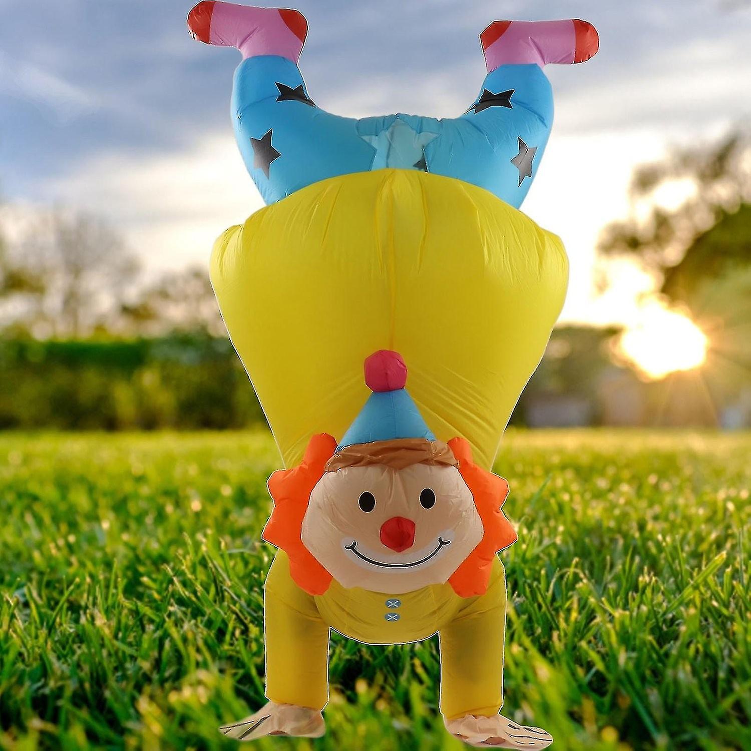 Adult Inflatable Handstand Clown Costume Halloween Upside Down Clown ...