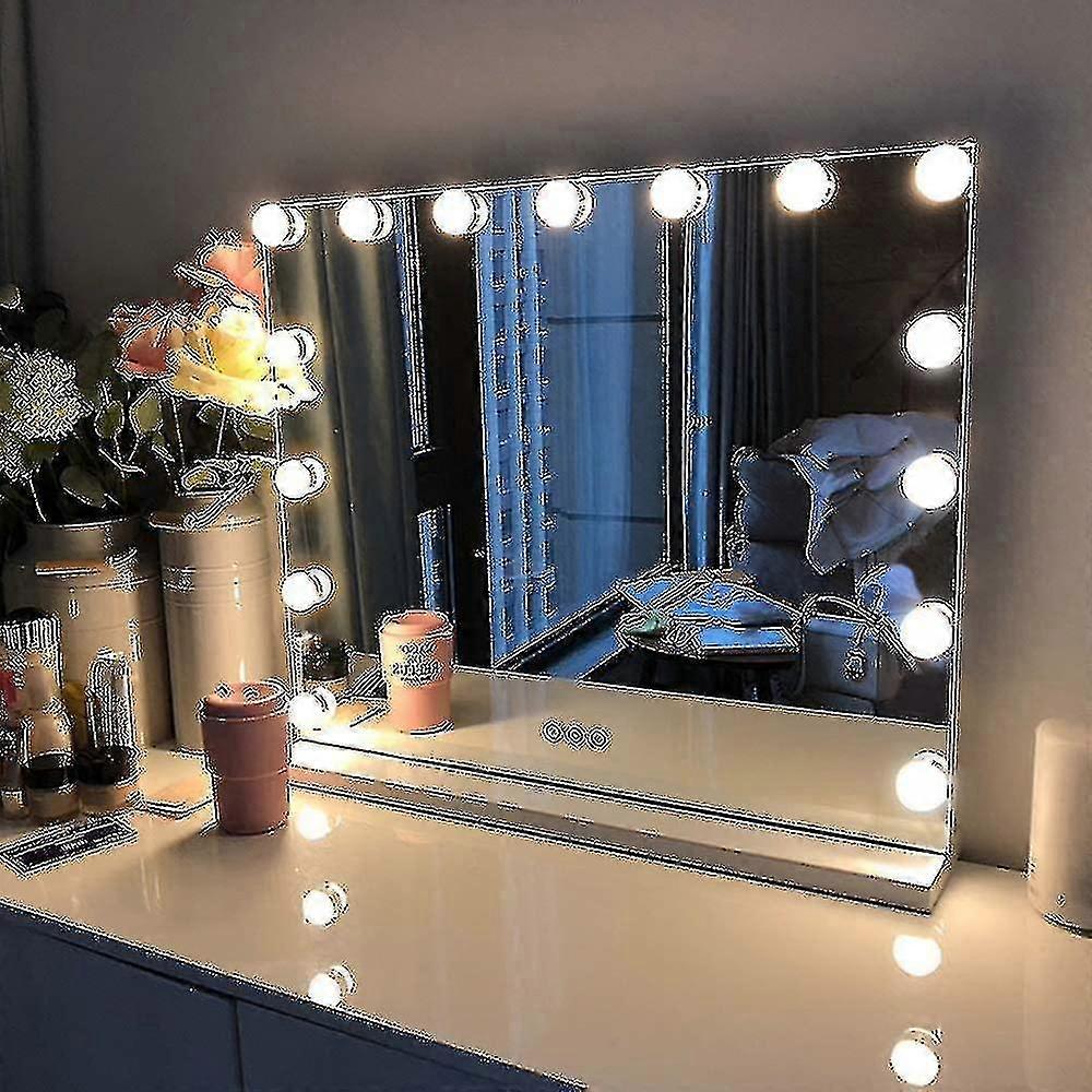 Led Mirror Usb Makeup With Lights Lighted 14 Bulbs 3 Lighting Modes ...
