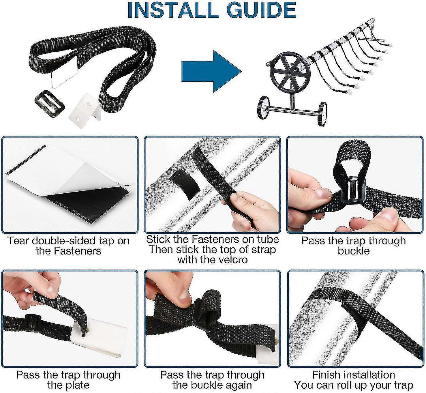 Set Of 8 Extra Long Fixing Straps And Spare Clamps For Mobile Roll-up ...