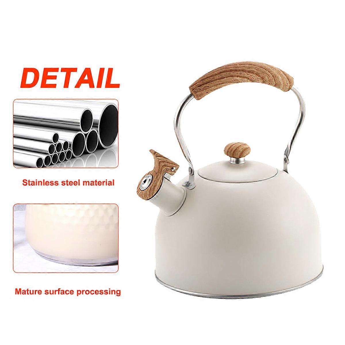 Tea Kettle,2.5 Liter Whistling Tea Kettle, Tea Pots for Stove Stainless ...