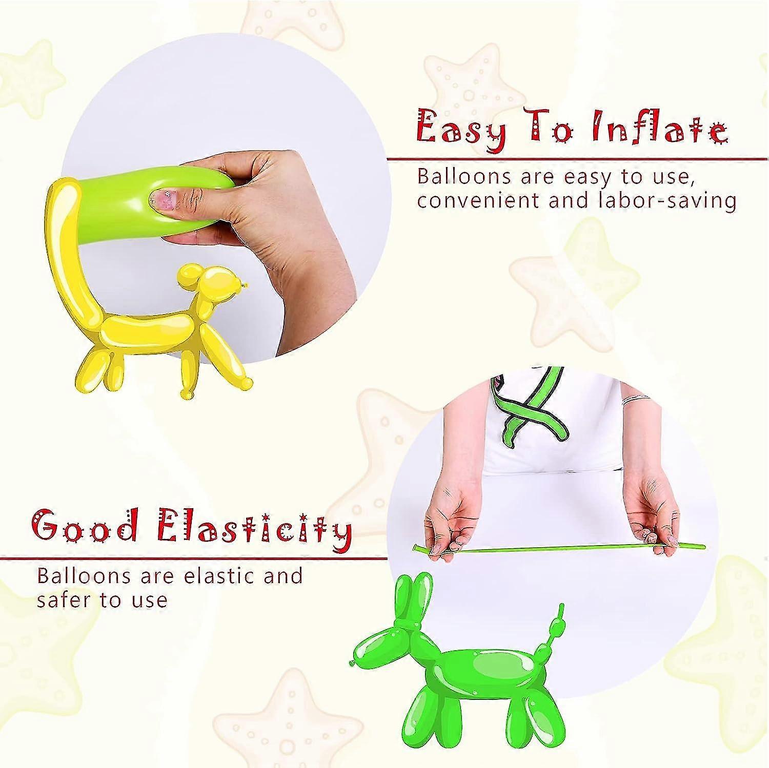 200pcs 260 Rainbow Long Balloons - Long Balloons For Balloon Animals ...