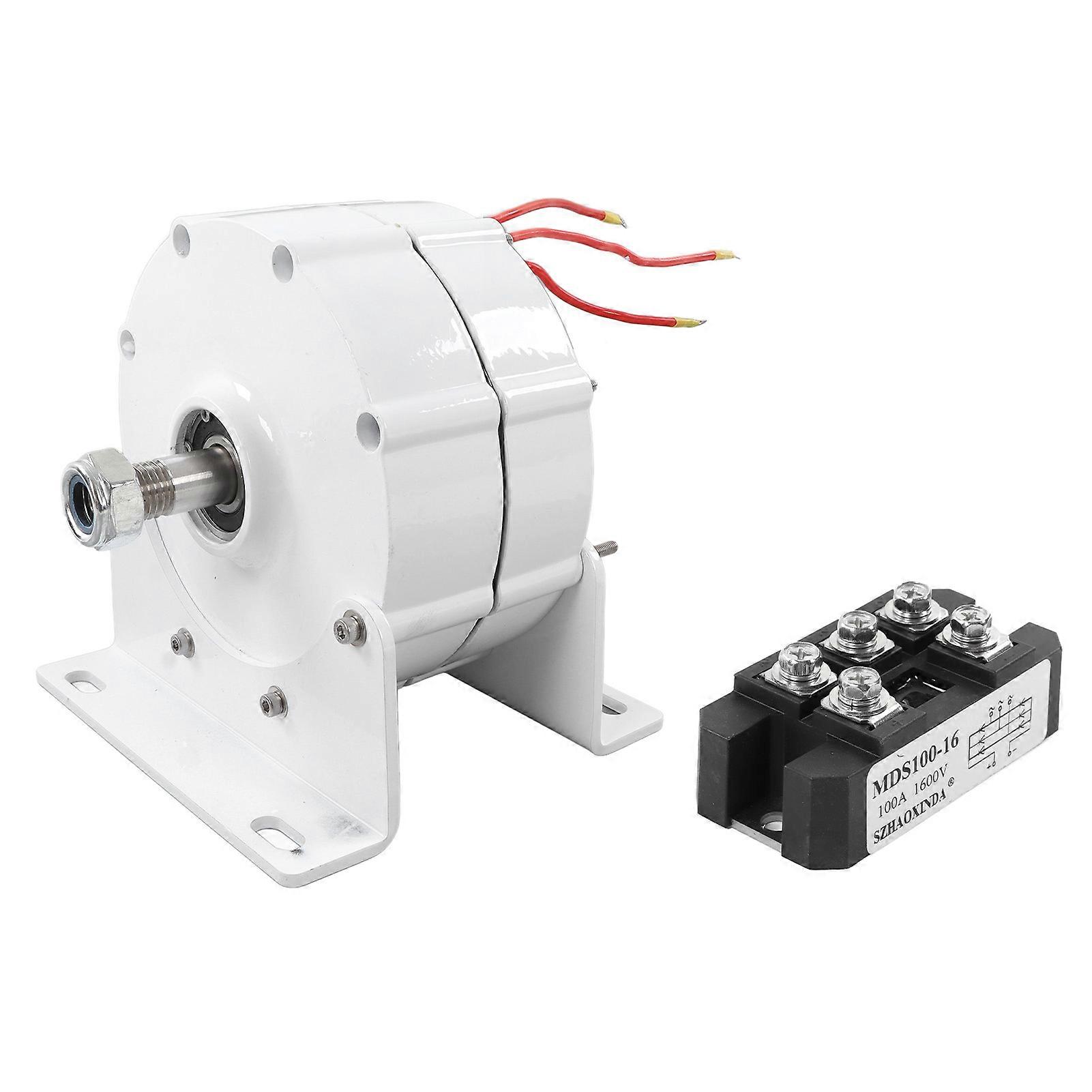 3-fas AC borstlös generator 500W permanentmagnet elektrisk generator ...