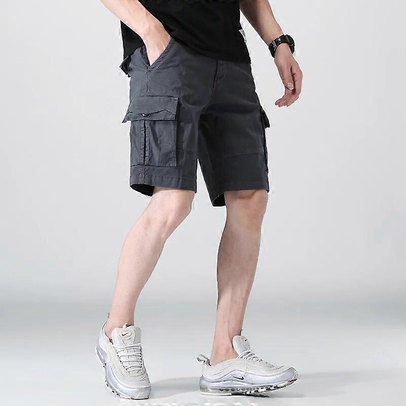Men Summer Solid Cargo Shorts Men Cotton Casual Military Style Shorts ...