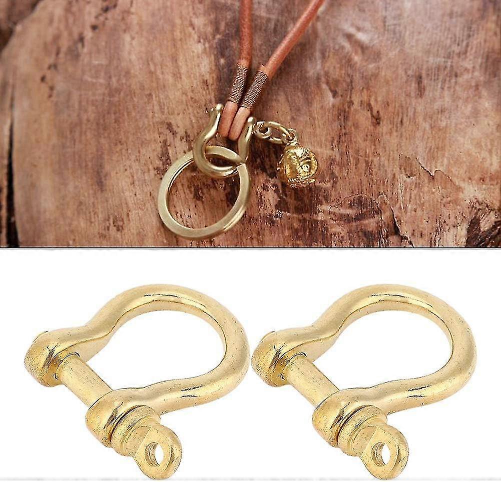 Anchor Shackle,2 Set 10mm Anchor Shackle Pure Brass U Type Fob Key Ring ...