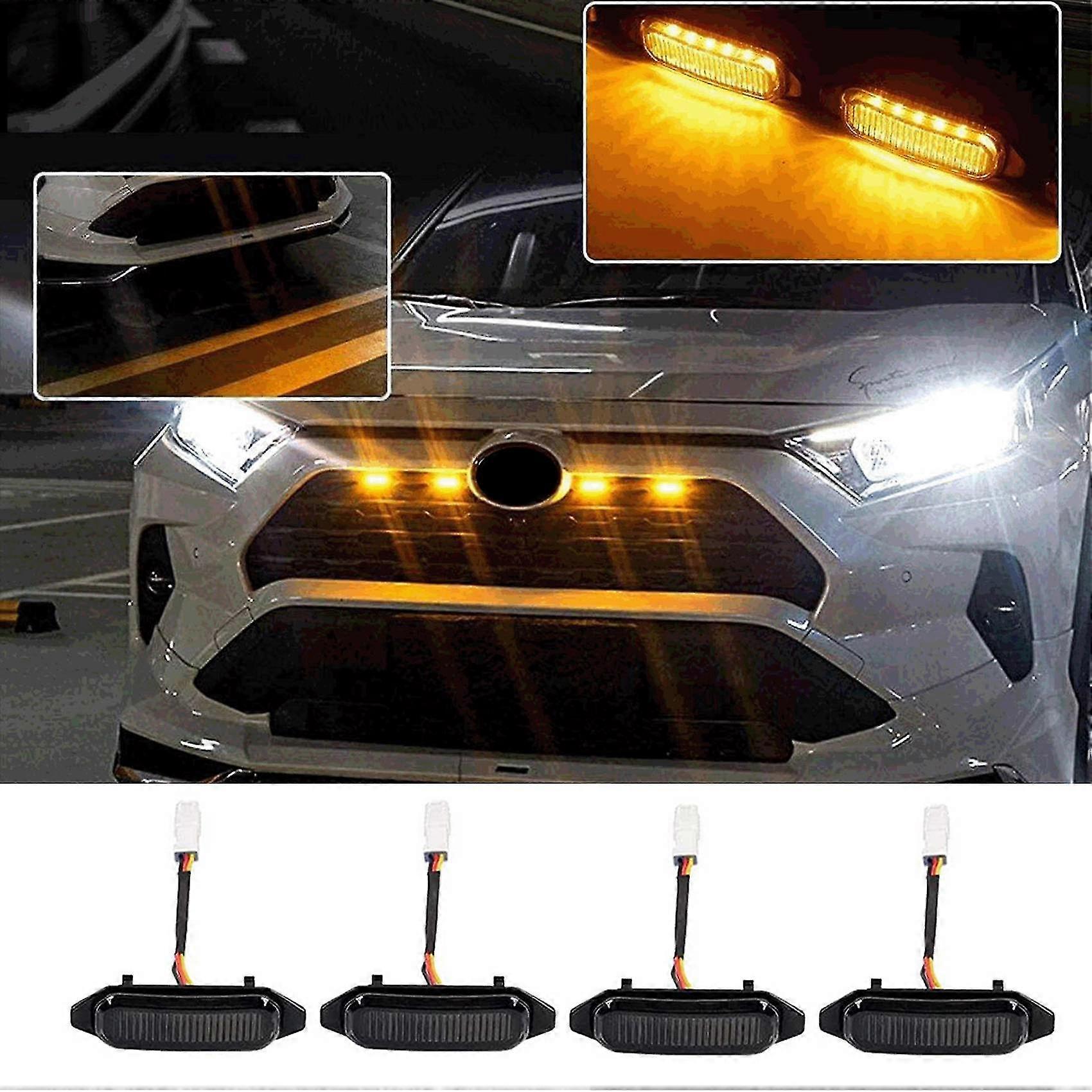 4pcs Led Front Grill Lights For Toyota Rav4 2019 2020 2021 External ...