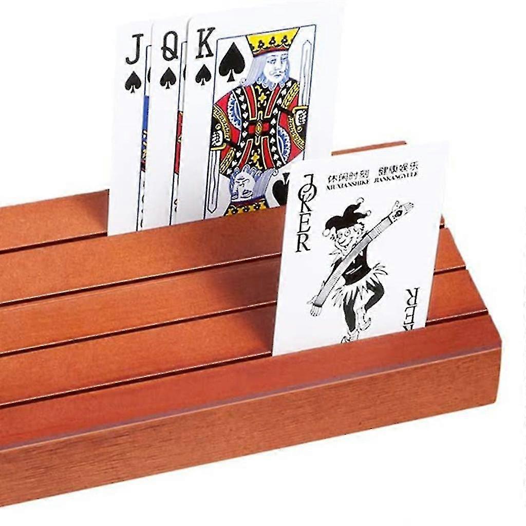 Wooden Playing Card Holder Poker Rack Trays For Organizing Cards On ...