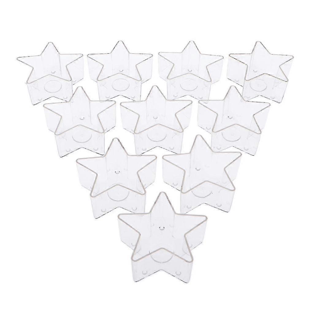10x Square Star Clear Plastic Tealight Cup Holder Candle Container 3 ...
