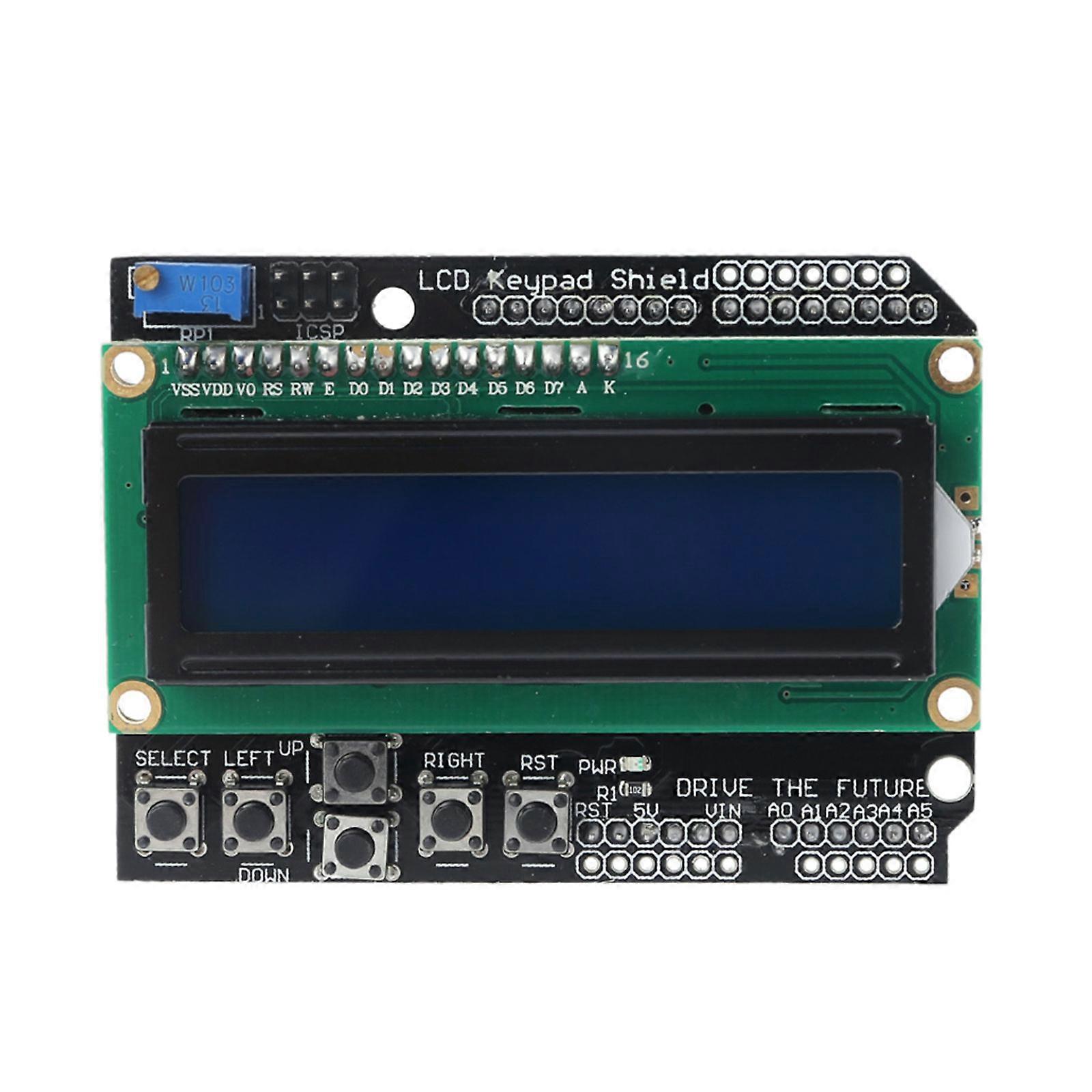 LCD 1602 16x2 Keypad Shield Board Blue Backlight for Robot | Fruugo UK