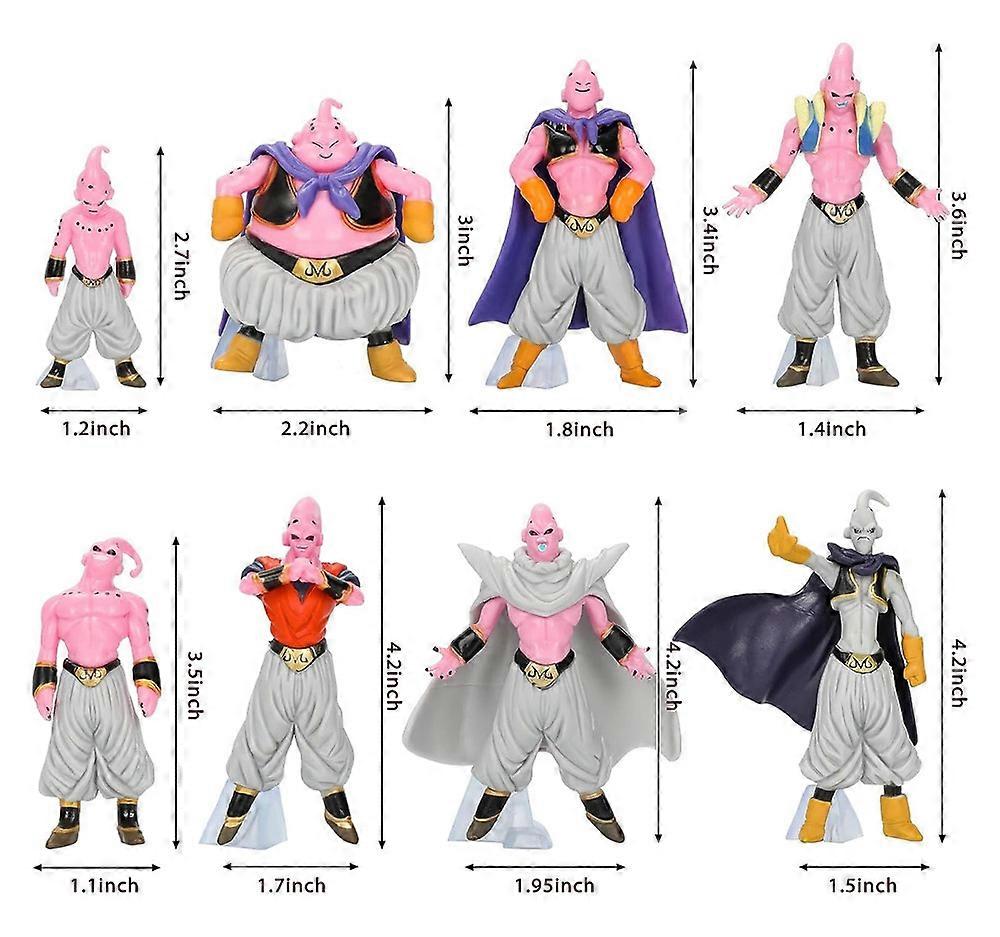 8Pcs/set Majin Buu Figures,Goku Figure Anime Classic Characters Model ...