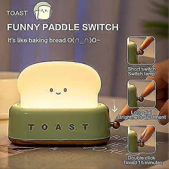 Cute Bread Led Night Light,usb Rechargeable Toast Night Lamp,home Night ...