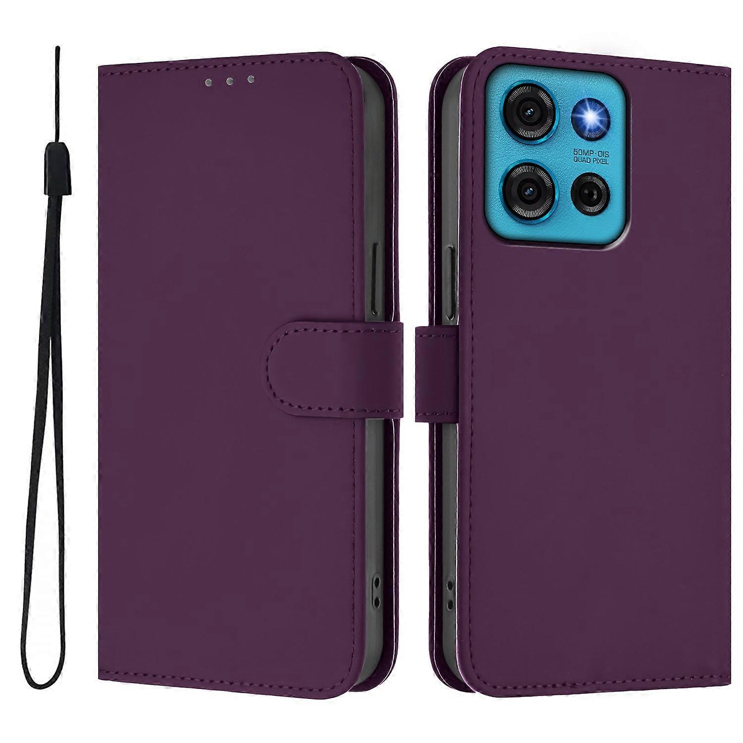 For Motorola Moto G75 5G Case Solid Color Wallet Leather Phone Cover ...