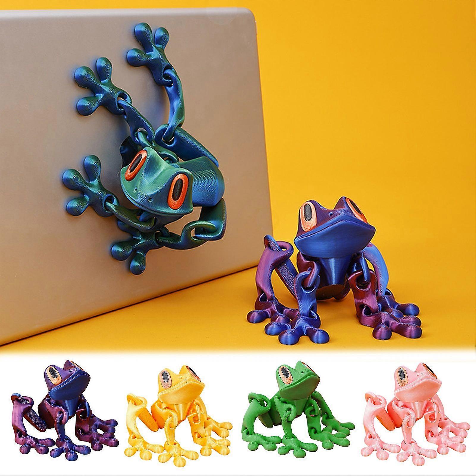 3D Printed Frog Figurine Magnetic Movable Joints Frog Figure ...