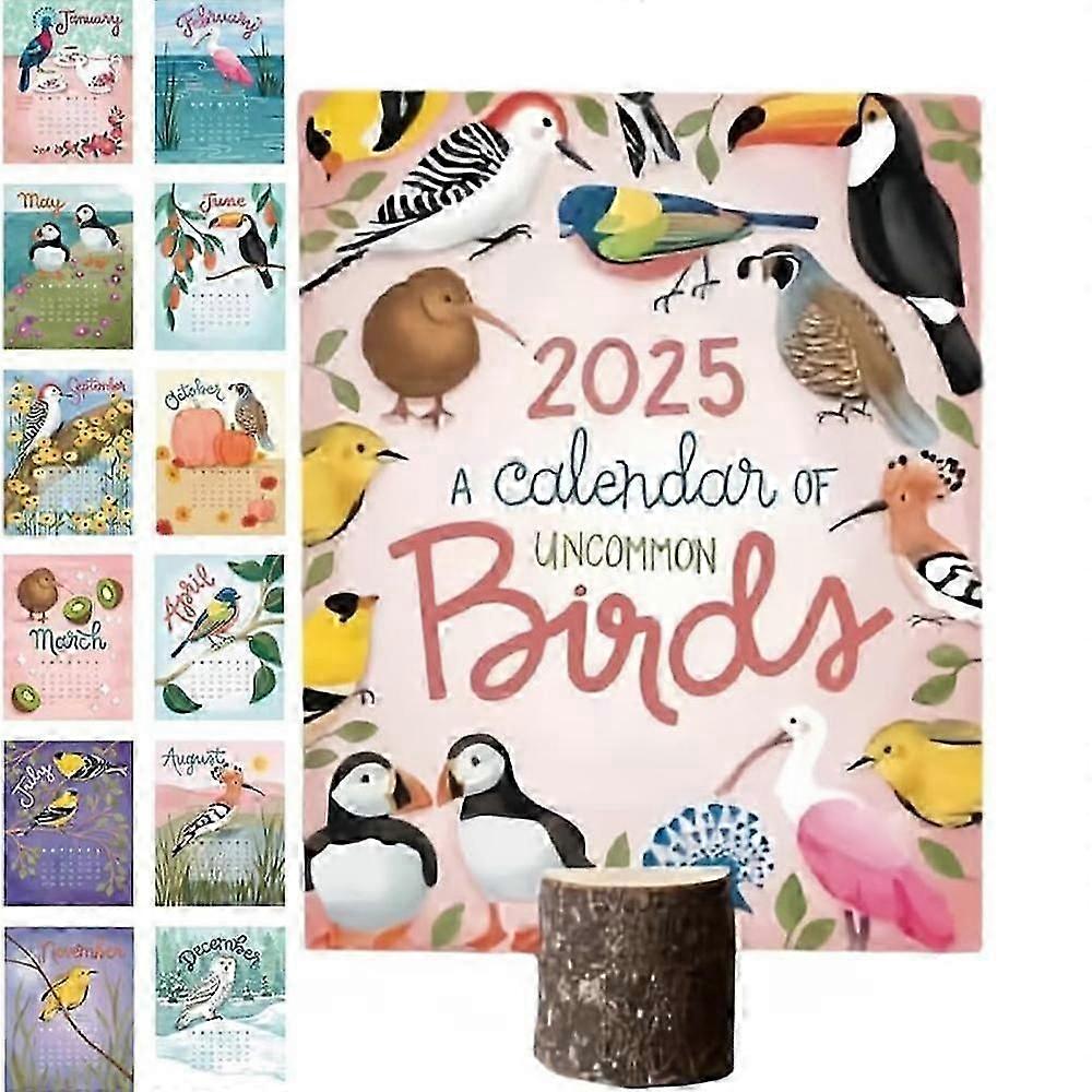 2025 Calendar, 2025 Hand Drawn Bird-Themed Desk Calendar, 2025 A ...