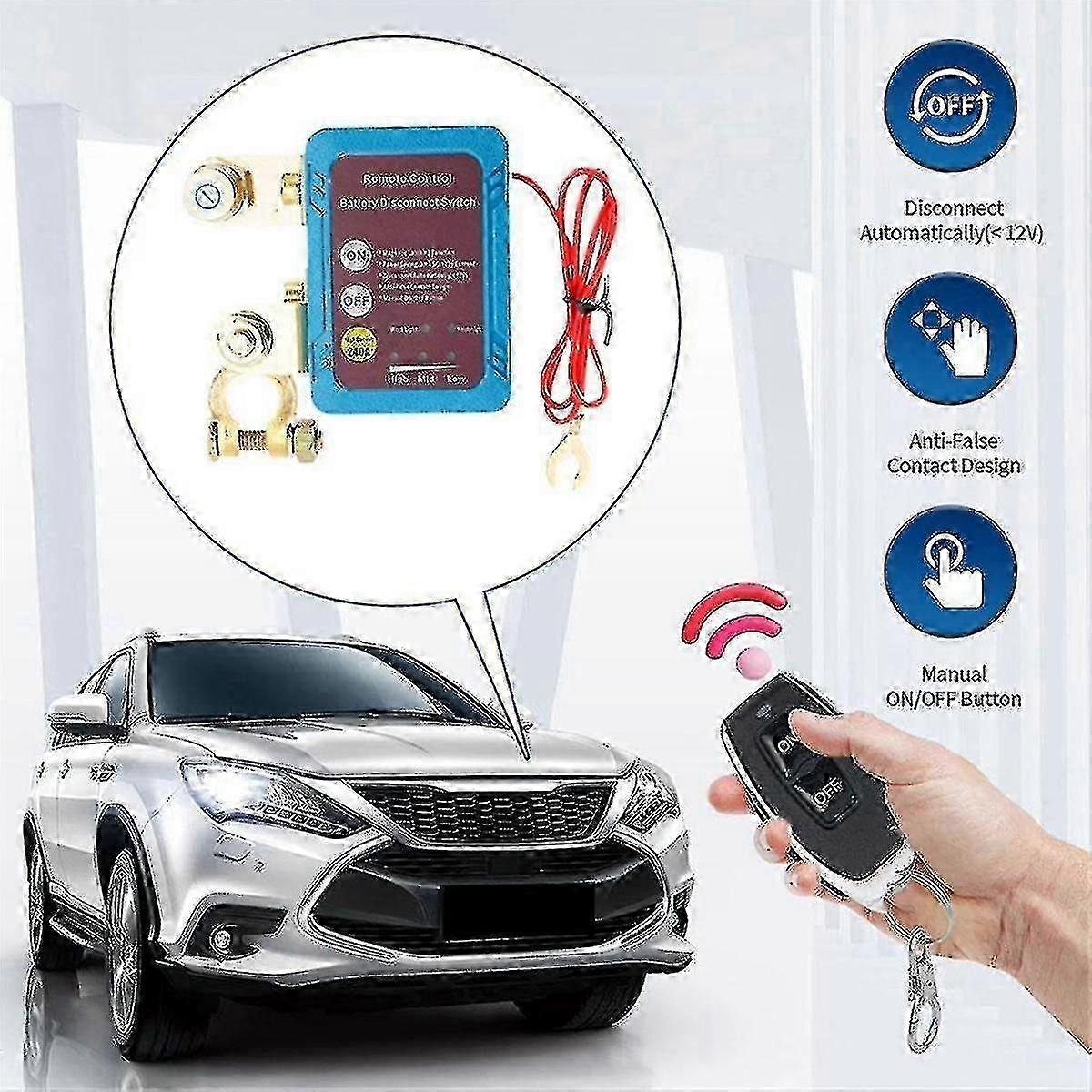 12V 240A Remote Battery Disconnect Switch Automatic Power Shut Off ...