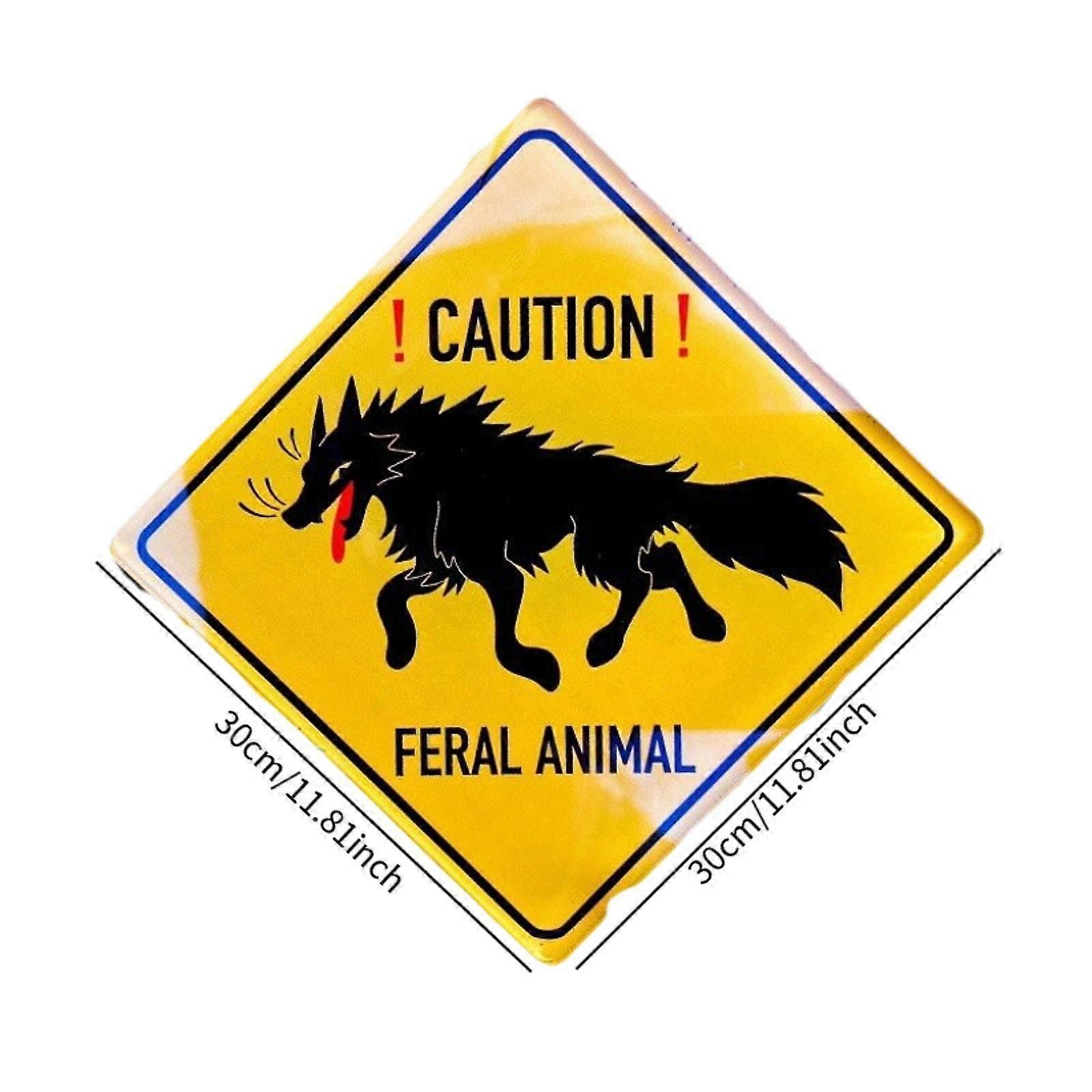 Feral Animal Metal Sign Yard Sign Multipurpose Creative for Lawn Street ...
